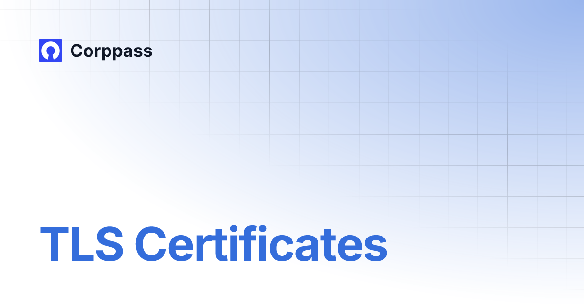 TLS Certificates | Corppass