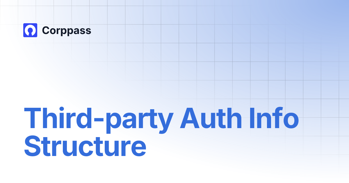 Third-party Auth Info Structure | Corppass