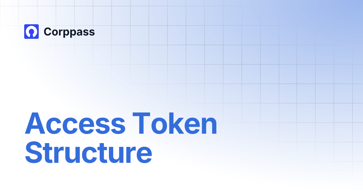 Access Token Structure | Corppass Access Token Structure | Corppass
