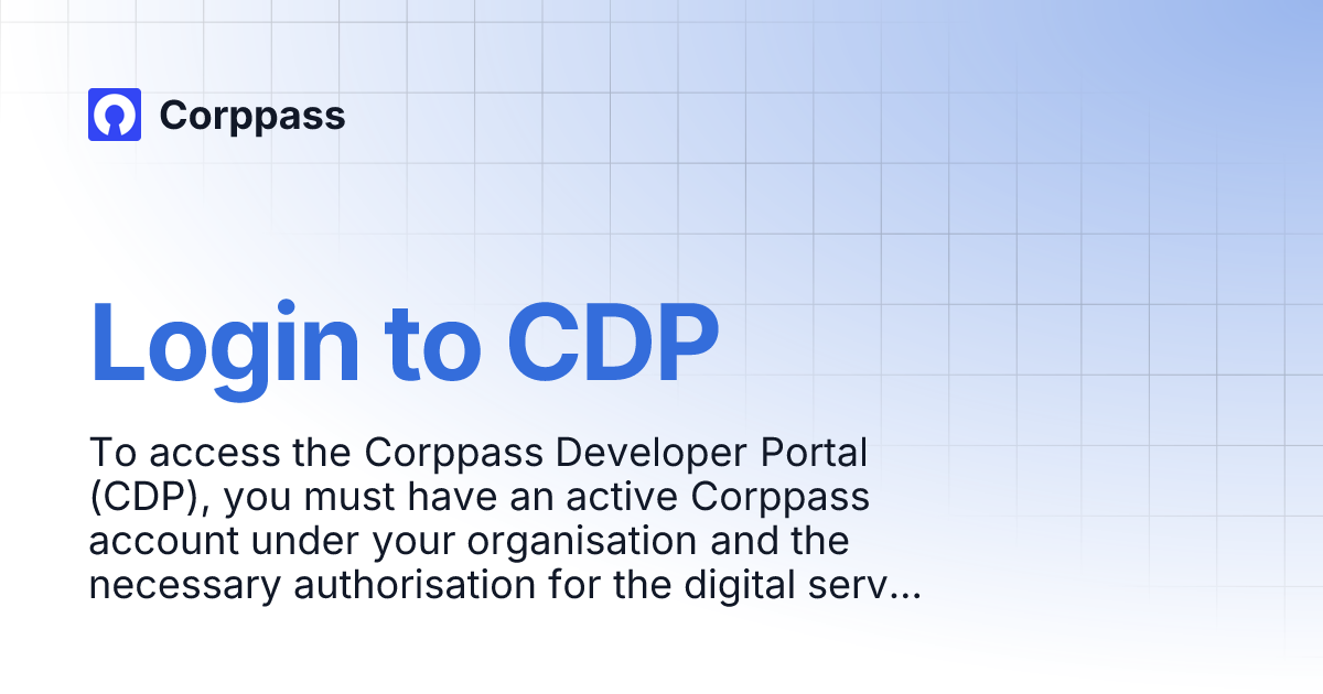 Login to CDP | Corppass
